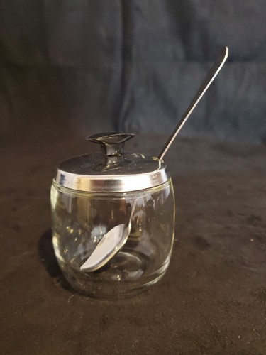 VTG Foley Glass & Stainless Steel Lidded Jam Jelly Preserve Jars w ...