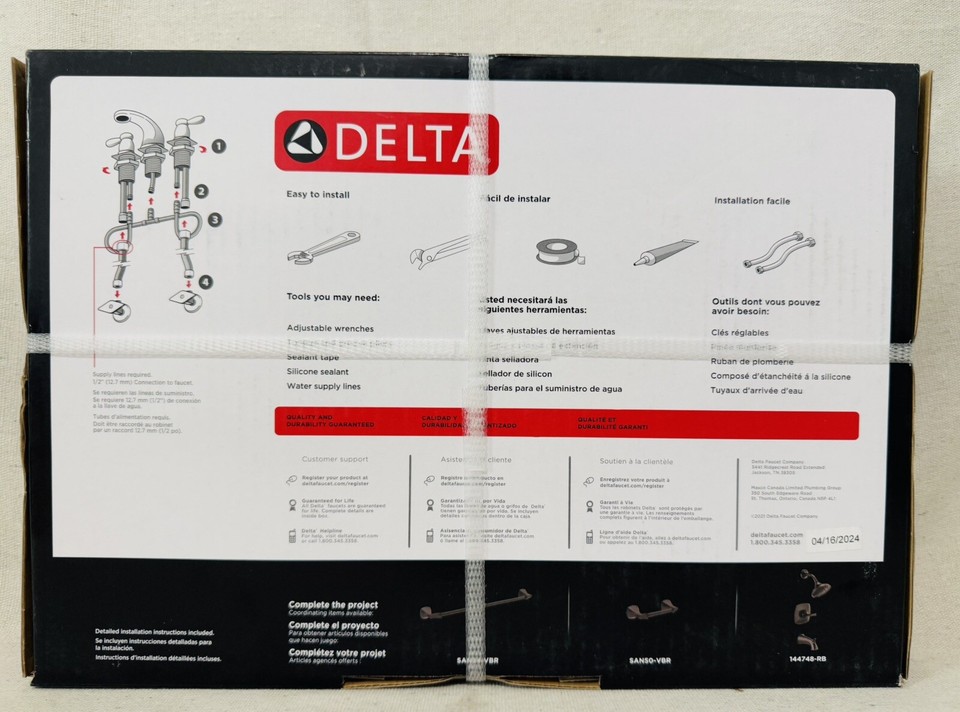 Delta Sandover Two Handle Widespread Rubbed Bronze Bathroom Faucet ...