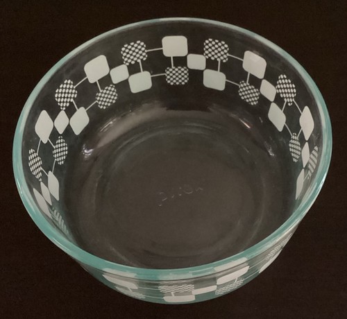 Pyrex Vintage Light Aqua Blue Checkered Nesting Mixing Bowl 1 QT #7201 ...
