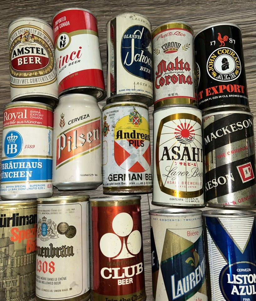 Lot Of 15 Beer Cans International Beers Pull Top | eBay