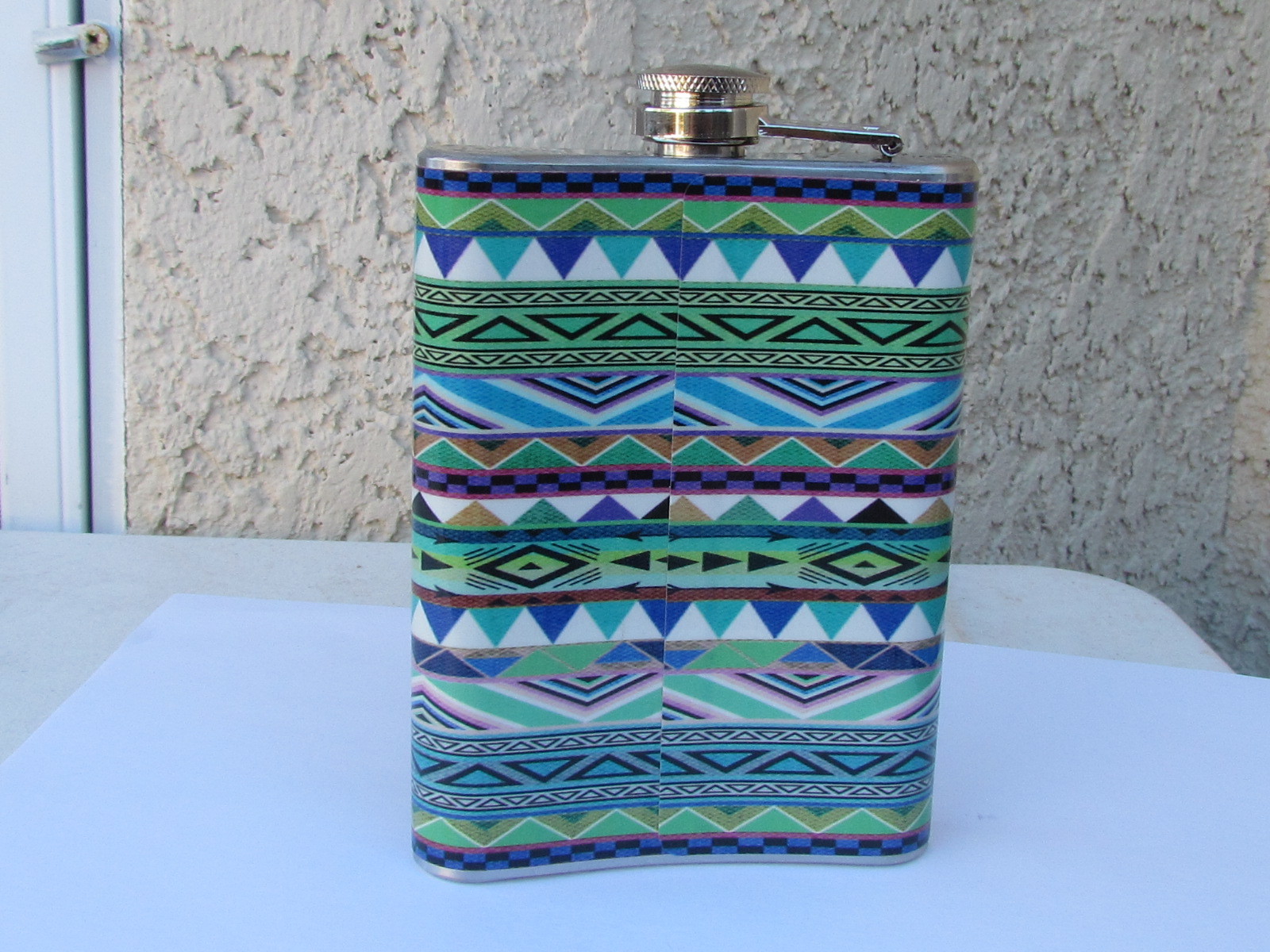 8 oz Stainless Steel Tribal Design Flask Alcohol Whisky Container Great ...