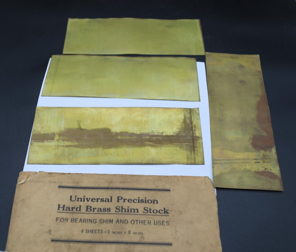 Universal Precision Hard Brass Shim Stock Raw Material LOT 4 pieces 3x8 ...
