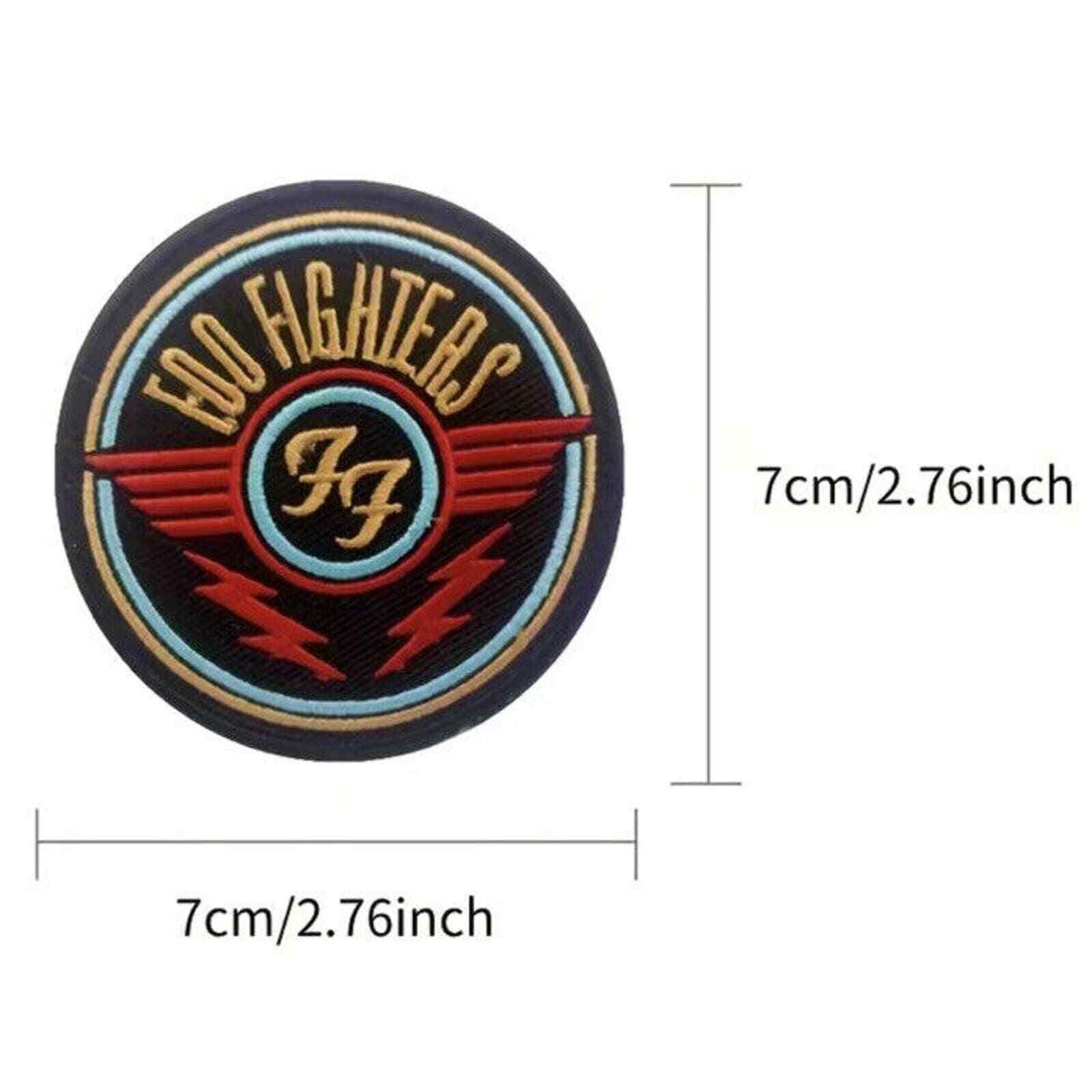 🔥 Foo Fighters (band) Round Lightning Embroidered Patch Iron-On Sew-On ...