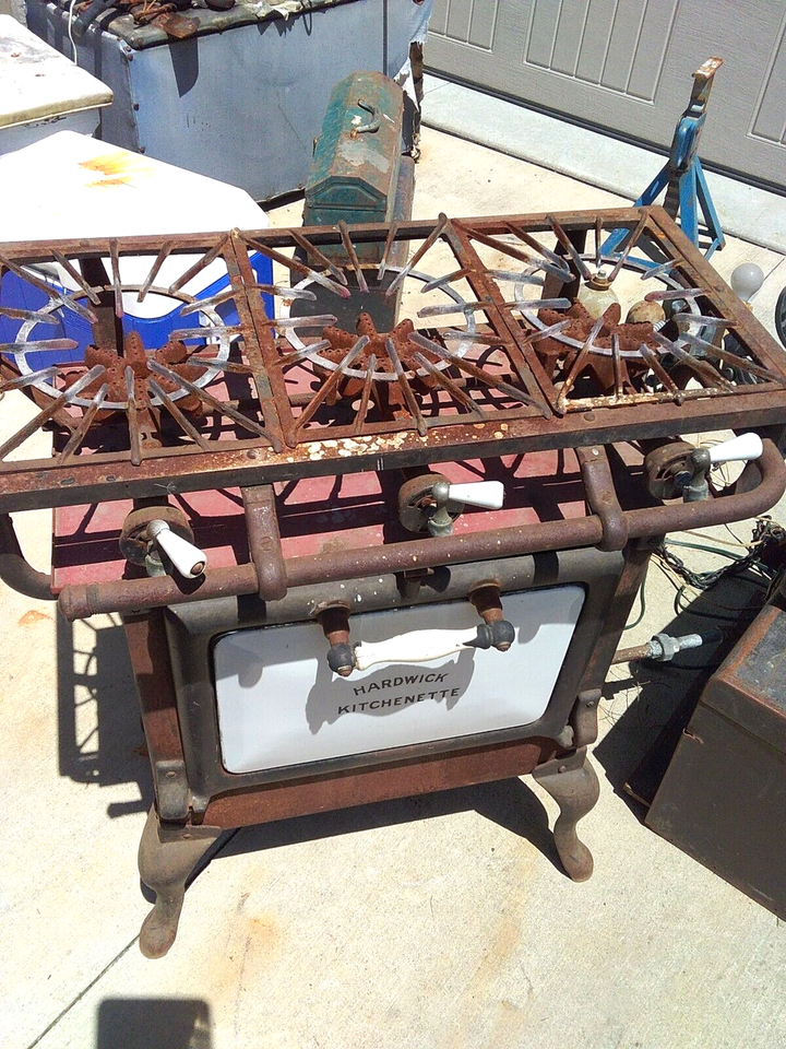 Antique Hardwick 3 Burner w/Oven Stove Gas Deer Hunting Cabin Propane ...