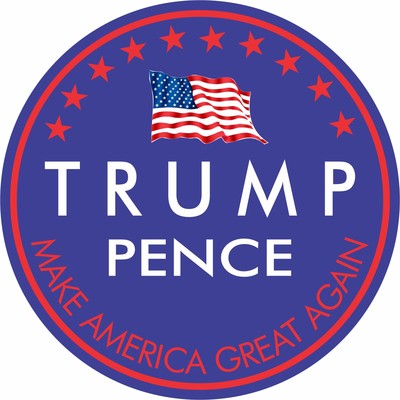 TRUMP PENCE STICKER AMERICAN FLAG POLITICAL ELECTION DECAL WINDOW ...