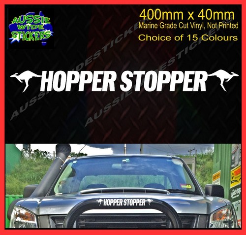 HOPPER STOPPER kangaroo aussie funny 4x4 bullbar canopy window Sticker ...