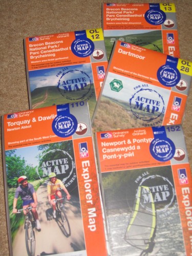 OS Ordnance Survey Explorer ACTIVE maps - laminated editions; as new ...