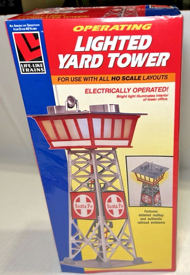Life-Like HO Scale Lighted Yard Tower + Train Station + Flashing Light ...