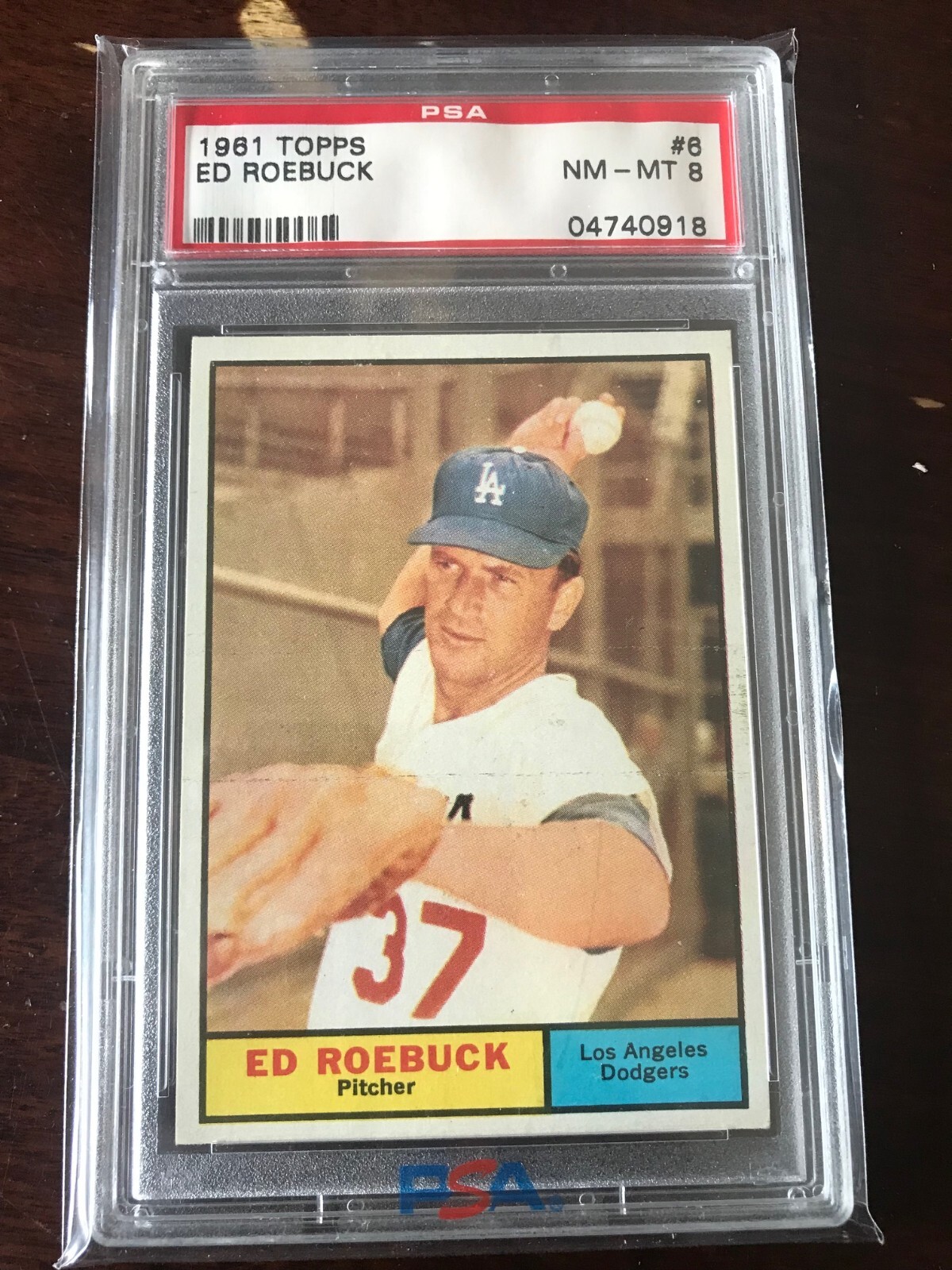 1961 Topps Baseball card #6 Ed Roebuck PSA 8 Los Angeles Dodgers | eBay