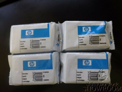 4 New Sealed Bag Genuine OEM HP 25 51625A Tri-Color Inkjet Cartridges ...