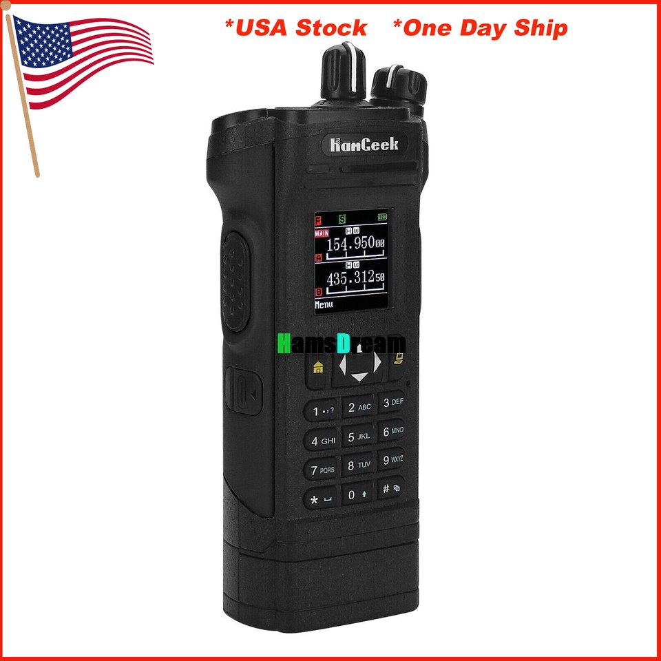 HAMGEEK APX-8000 12W Dual Band Radio VHF UHF Walkie Talkie+Mic +Program ...