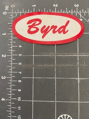 Byrd Name Tag Patch Badge Script Cursive Letters Red White Uniform ...