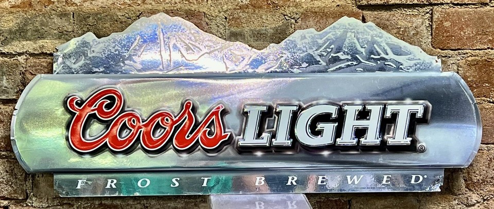Coors Light Metal Beer Sign Large Frost Brewed Man Cave Bar Pub Decor ...