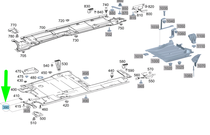 MERCEDES BENZ W447 VITO Left Substructure Covering A4476800400 ...