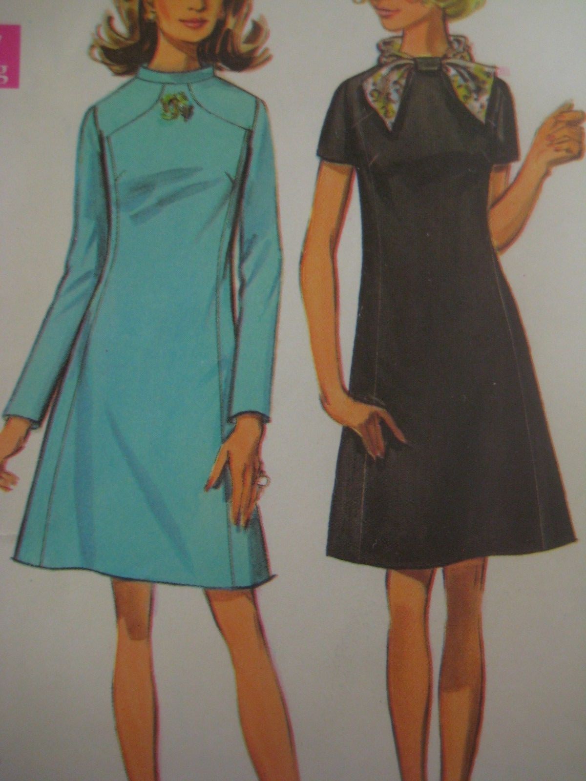 Vintage 60s Simplicity 8461 FRONT YOKE DRESS STANDUP COLLAR Sewing Pattern Women | eBay