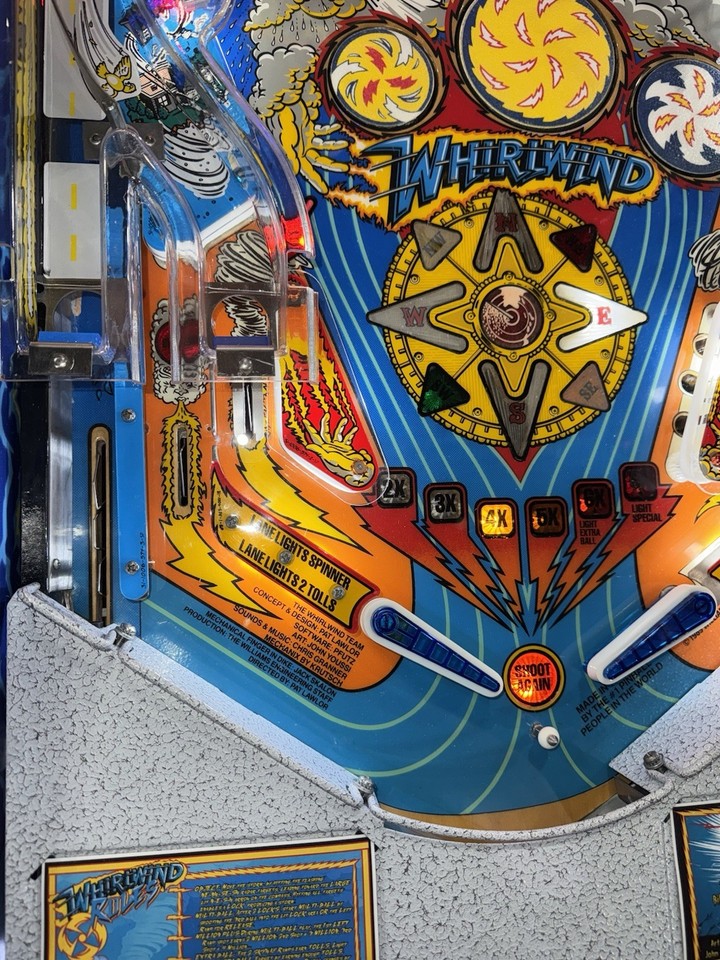 Whirlwind Pinball Machine Williams 1990 Orange County Pinballs FREE ...