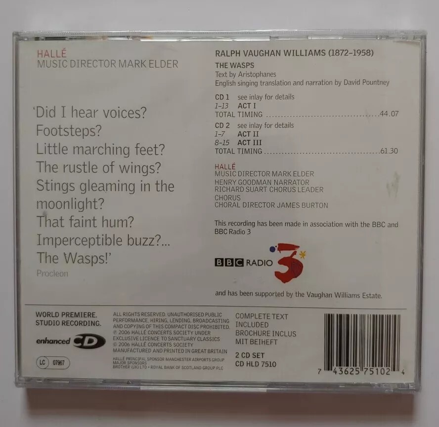 Ralph Vaughan Williams - Vaughan Williams: The Wasps (2006) CD Music ...