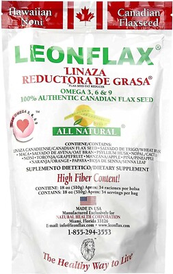 Leonflax, 100% Authentic Canadian Flax Seed, All-natural, High Fiber ...