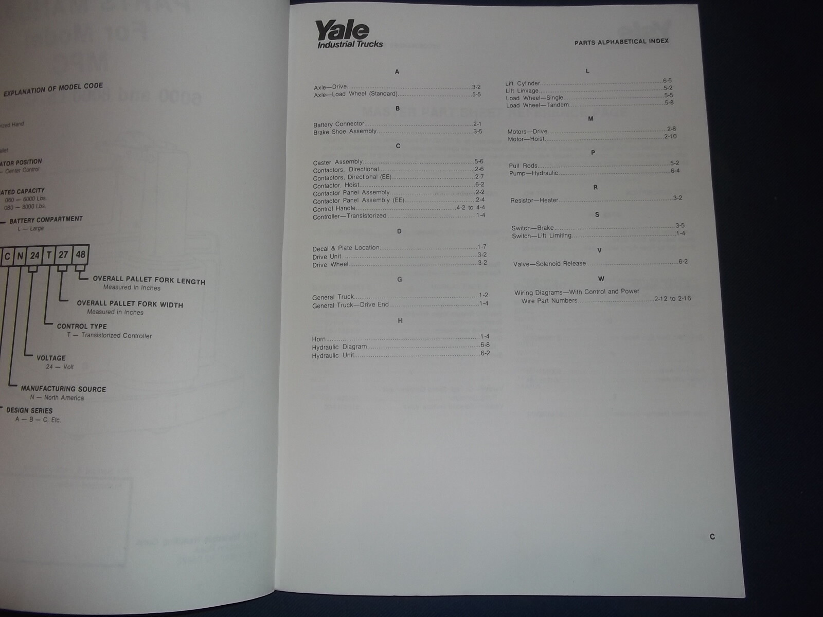 YALE MPC 060 080 FORKLIFT LIFT TRUCK PARTS MANUAL 1558 | eBay