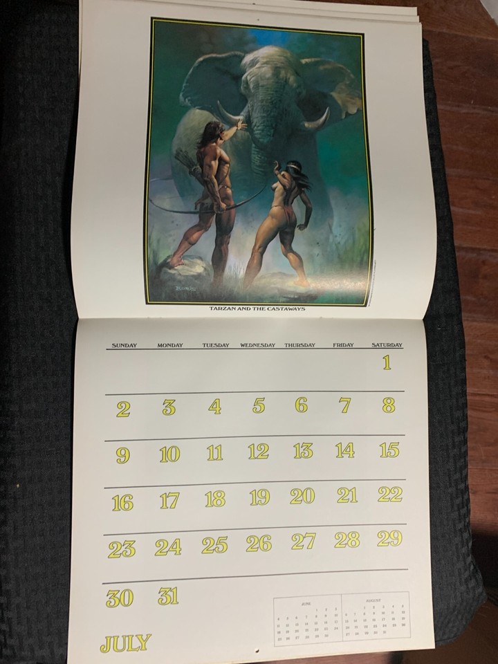 1978 TARZAN 12-MONTH CALENDAR by Boris Vallejo FN+ 6.5 in Original ...
