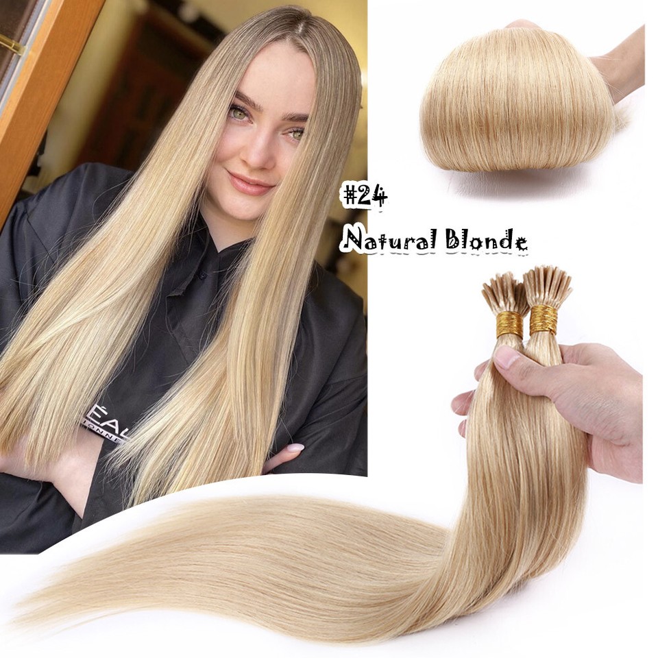 200Strands Stick I-Tip Hair 100% REMY Human Hair Extensions Micro Nano ...