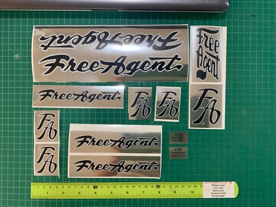 Free agent backing with chrome BMX sticker decals | eBay