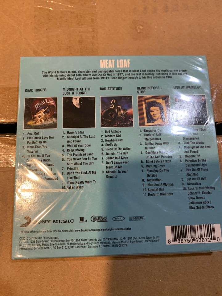 Meat Loaf - Original Album Classics New sealed CD 5-disc box set dead ...