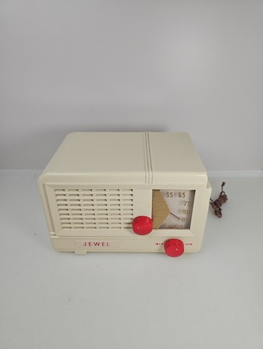 Rare 1949 Jewel Radio Corp Gem Model 955 White Enamel Vacuum Tube AM ...
