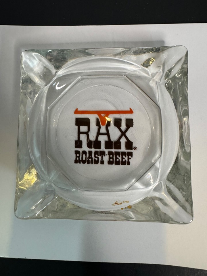 Vintage Ashtray Rax Roast Beef Restaurant Glass Longhorn Smoking ...