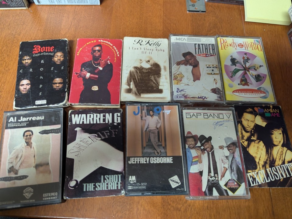 50 cassettes R&B Soul Rap Hip Hop cassingles Ice Cube Bone Thugs Shabba ...