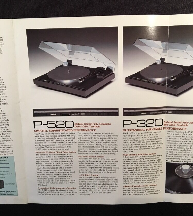 Yamaha P-520 Turntable Color Brochure also P-320 & P-220 | eBay