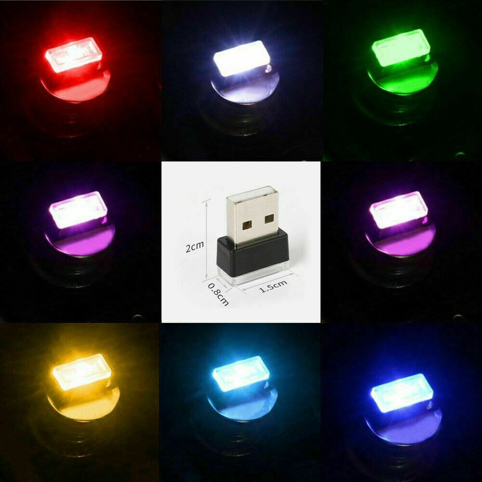 1x USB LED Mini Car Light Neon Atmosphere Ambient Bright Lamp Light ...