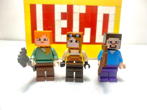 Genuine LEGO Minecraft Steve, Alex, Blacksmith Minifigs Minifigures ...