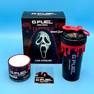 G Fuel Scream Ghost Face Stab Stimulant Hydration Collector's Box Tub ...