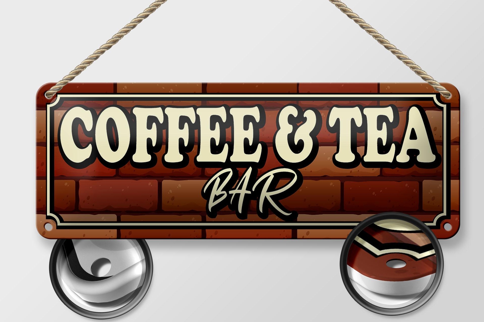 Blechschild Spruch 27x10 cm Coffee & Tea Bar Kaffee Tee Deko Schild tin ...