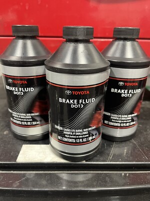 GENUINE TOYOTA OEM DOT 3 Brake Fluid 12 fl. oz 00475-1BF03 2004-2017 3 ...