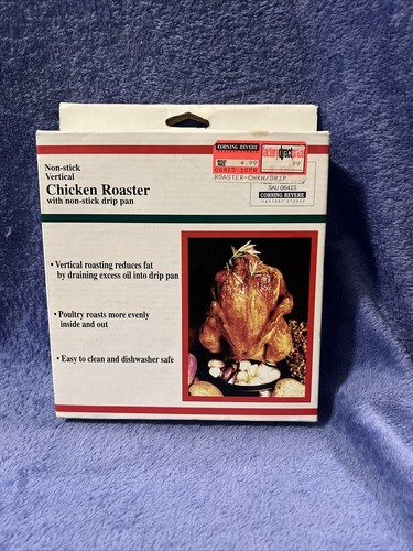 NEW Vertical Stainless Steel Chicken Roaster Rack Grill Stand Corning ...