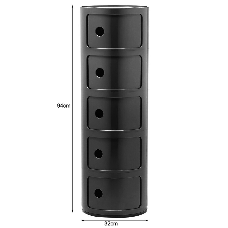 2/3/4/5 Drawers Round Storage Unit Bathroom Cabinet Chest Cupboard Side ...