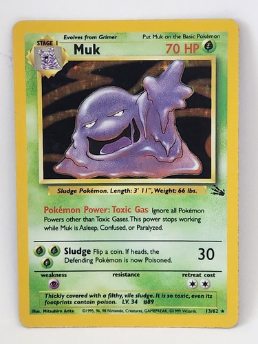 Muk 13/62 Holo Rare 1999 Pokemon Fossil Set Card - LP | eBay