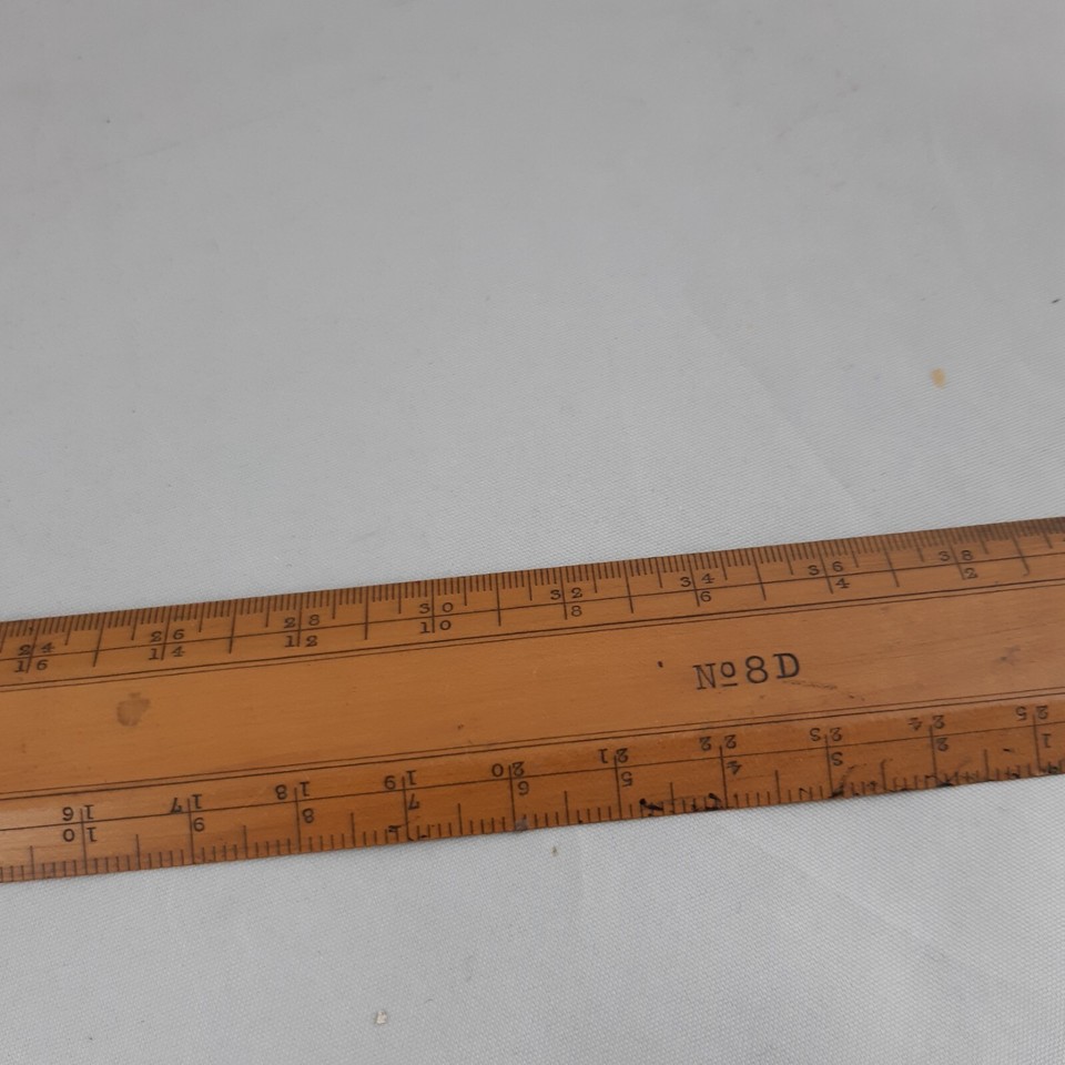 Vintage Ruler F McC 1/2500 Engine Divided Boxwood Tool Wooden Wood Rule ...
