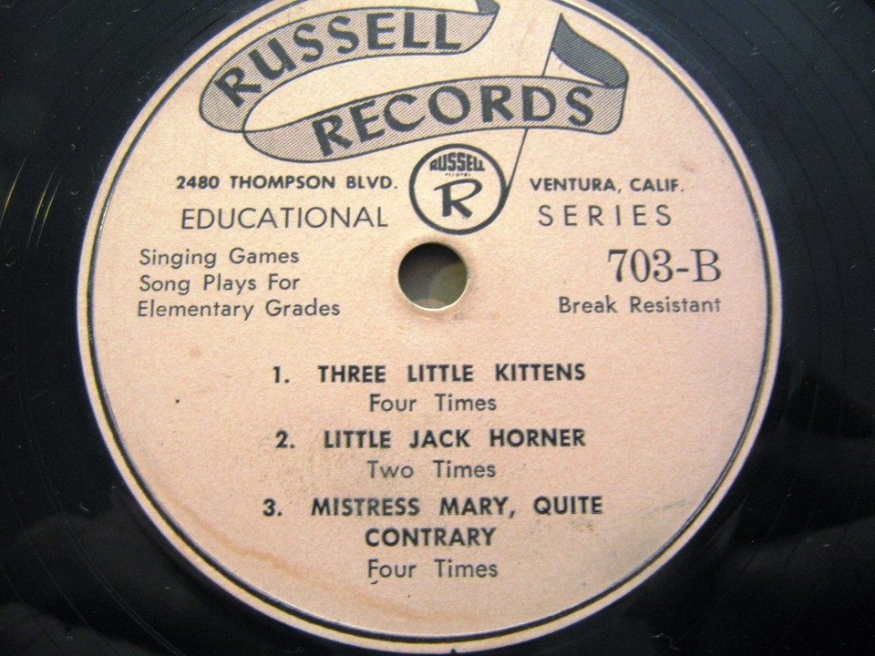 SINGING GAMES Song Plays for Elementary Grade CHILDREN's Russel Records ...