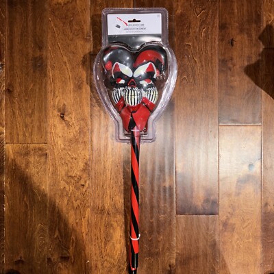 Krazed Jester Cane Staff Harley Black Red Costume Halloween Cosplay ...