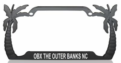 OBX THE OUTER BANKS NC Palm Tree Design License Plate Frame-CAN ...