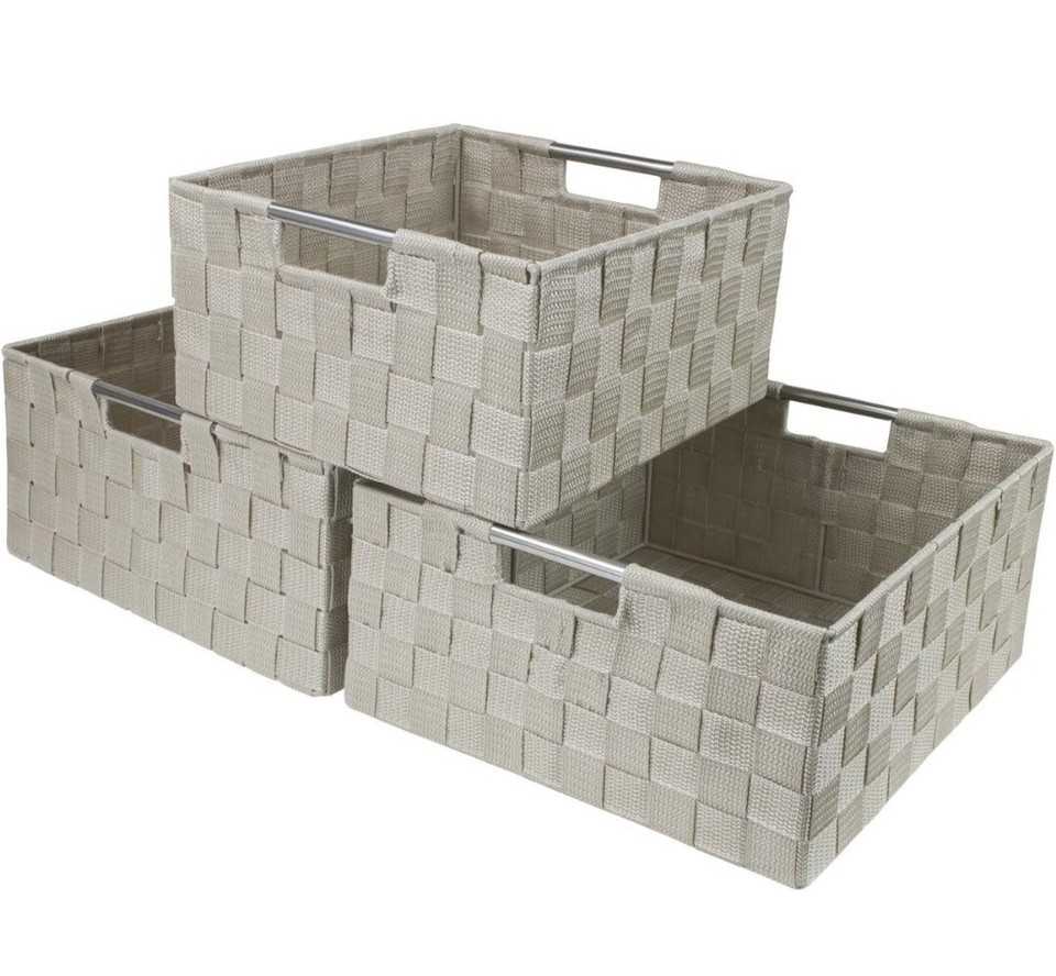 Sorbus Storage Box Woven Basket Bin Container Tote Cube Organizer Set ...