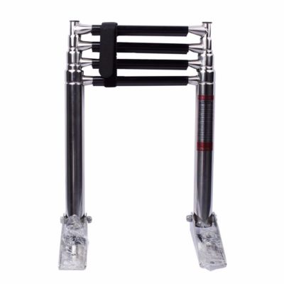 4 Step Boat Ladder Folding Marine Stainless Steel Extension Pontoon ...