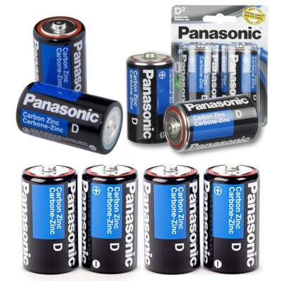 8 X Panasonic D Batteries Super Heavy Duty Carbon Zinc Battery 1.5V | eBay