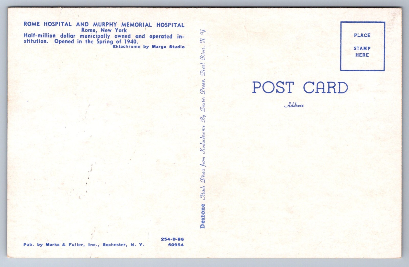 Postcard Rome NY Rome Hospital and Murphy Memorial Hospital | eBay