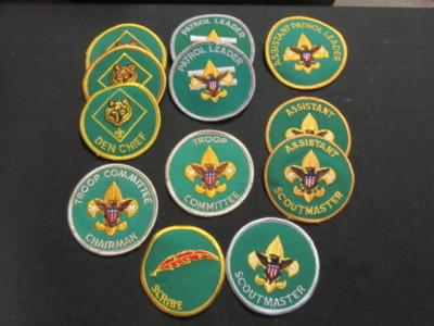 Boy Scout Troop Youth Position Patches, Green Background Lot of 12 eb10 ...