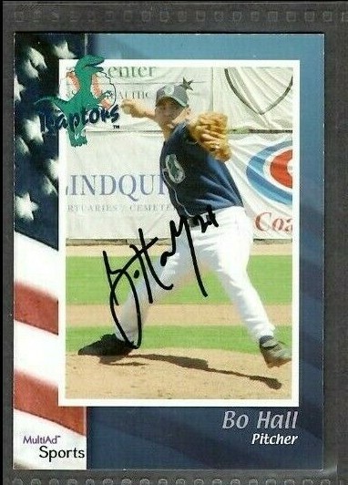 2002 Multi-Ad #39 Bo Hall Ogden Raptors Baseball Card Signed Autograph ...