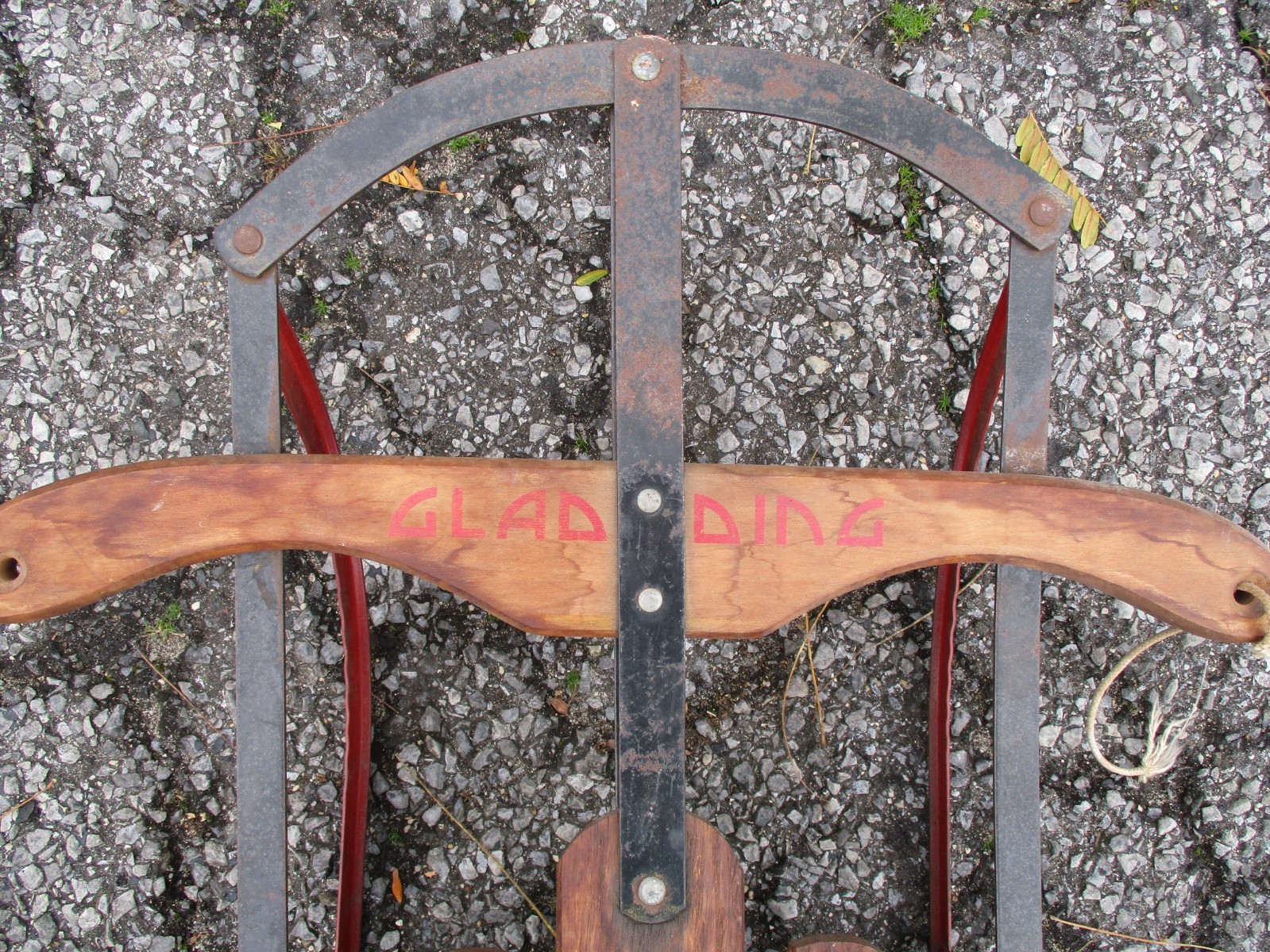 VINTAGE WOOD SLED Speedway by Gladding 61" With Steering Snow Ready | eBay